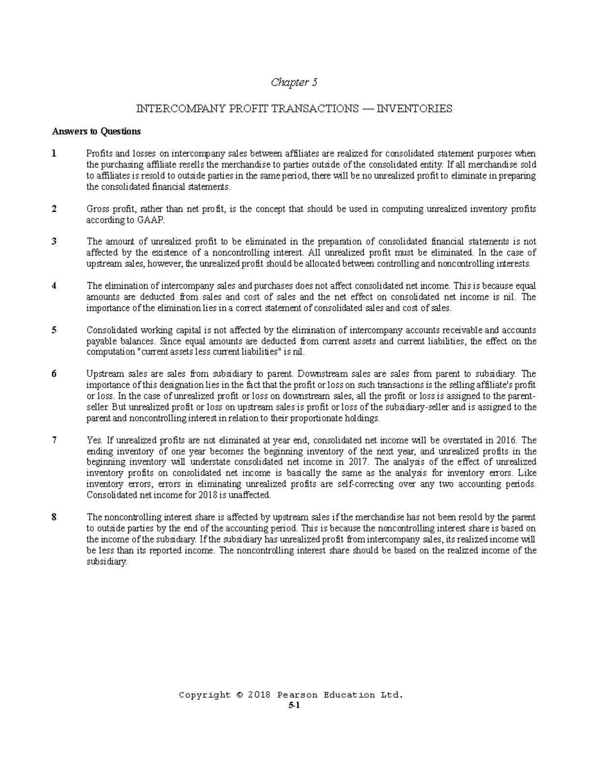 Intercompany Profit Transactions in Inventories - aa13e SM 05 - Studocu