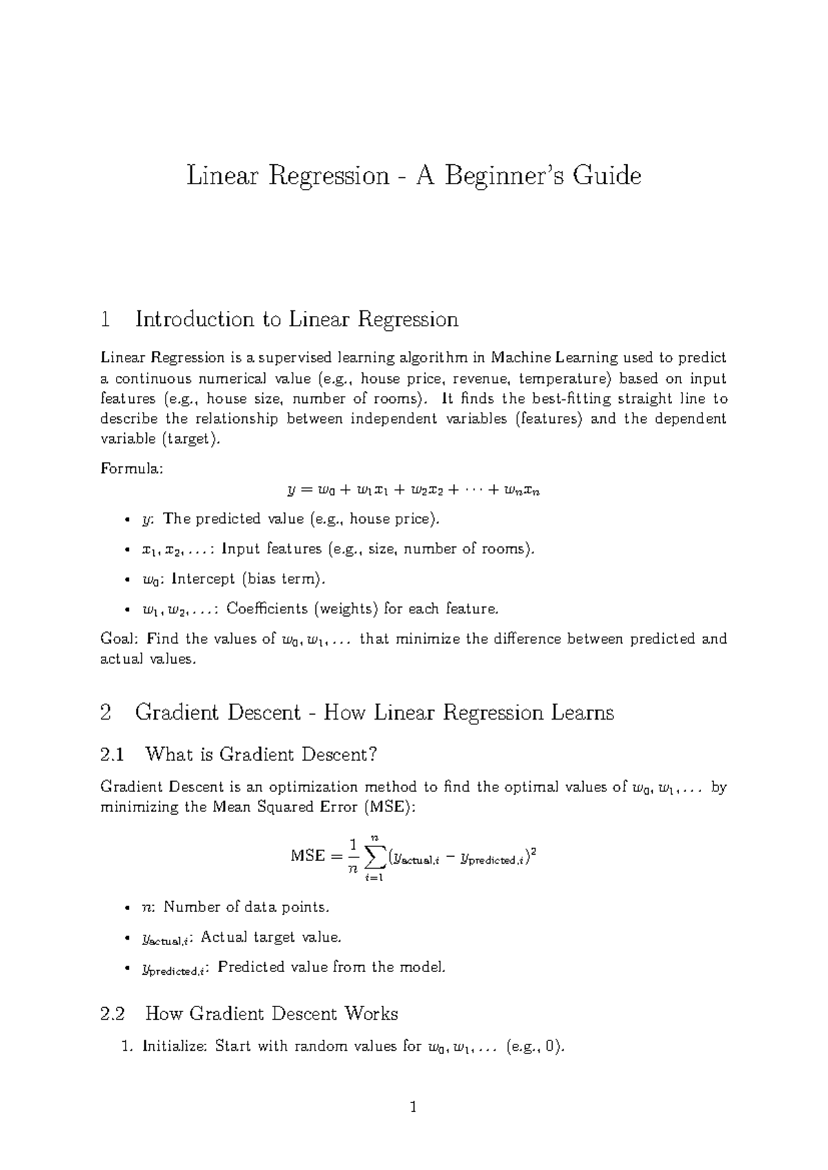 Linear Regression: A Comprehensive Guide to Predictive Modeling - Studocu
