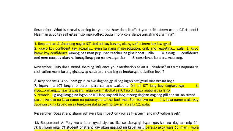 Strand Shaming Impact on Grade 11 ICT Students' Motivation and Self ...