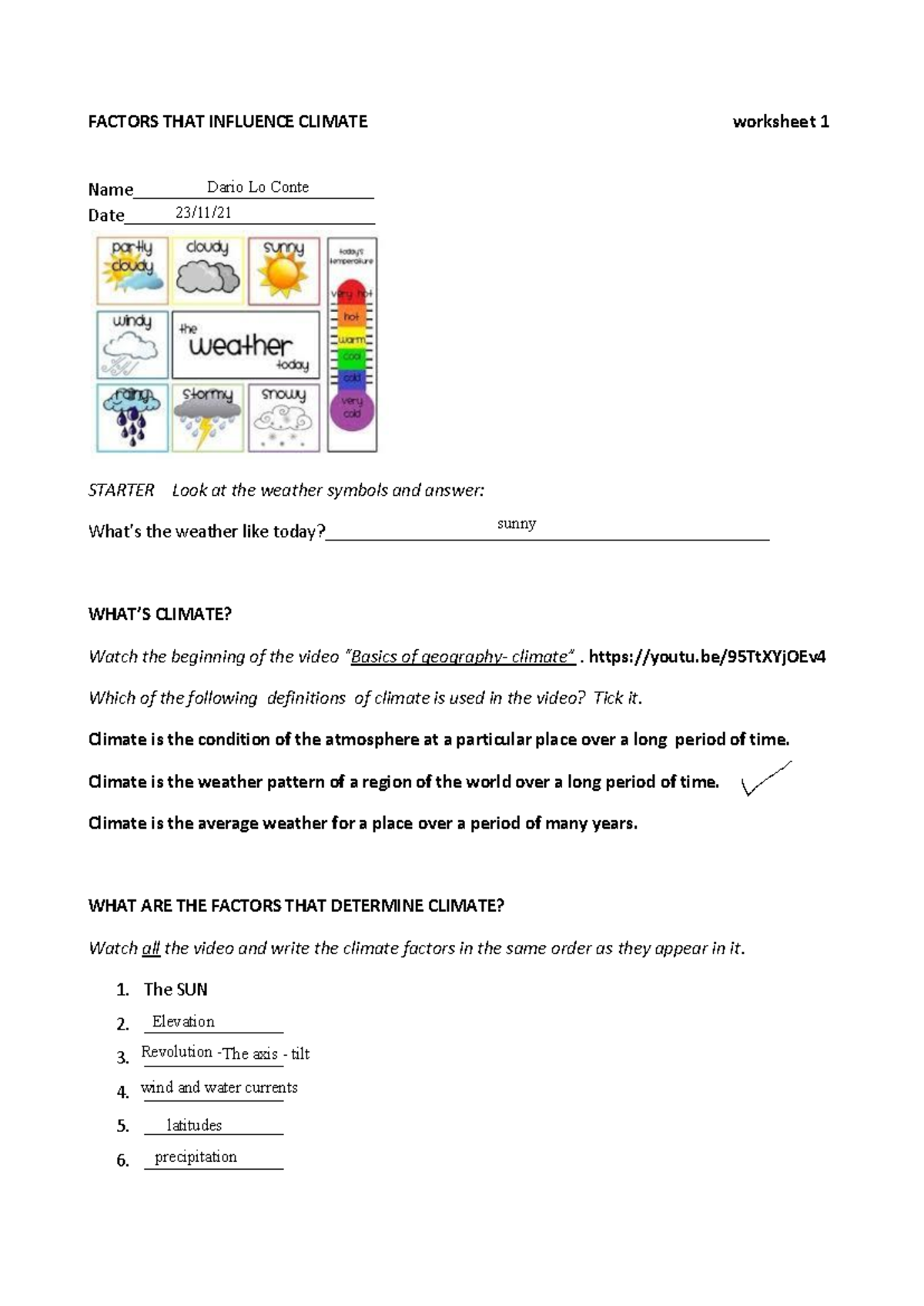 Factors Influencing Climate: A Study on Weather Patterns and Elements ...