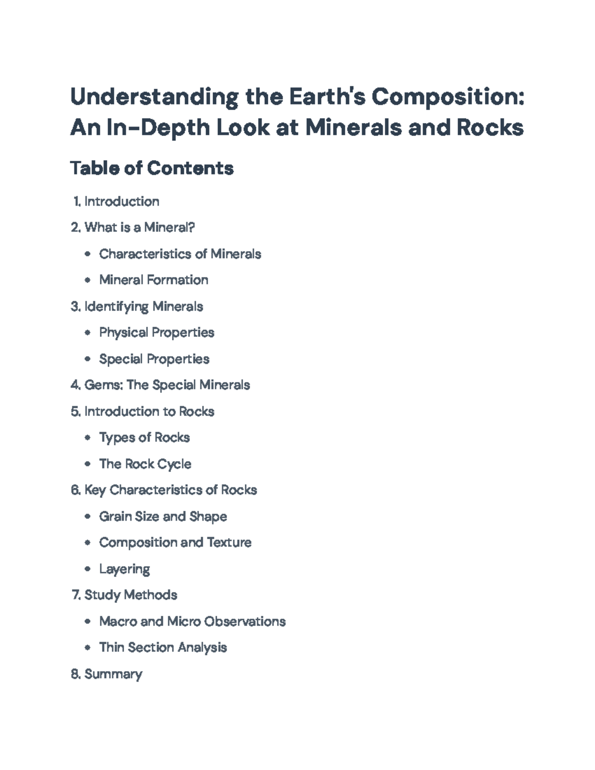 Understanding Earth Materials: A Guide to Minerals and Rocks ...