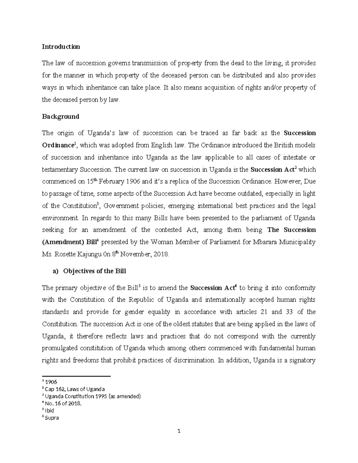 Succession coursework - Introduction The law of succession governs ...