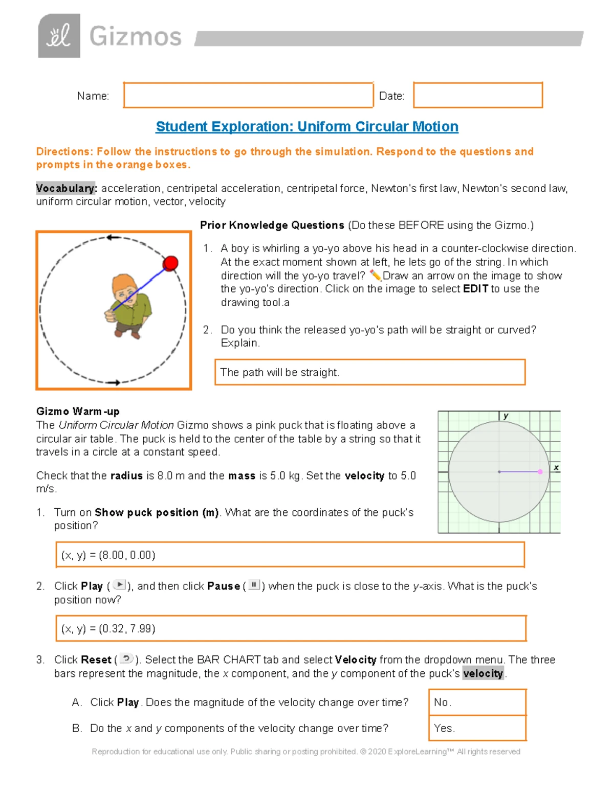 Weight Mass SE - Gizmo Help - Name: Date: Student Exploration: Weight ...