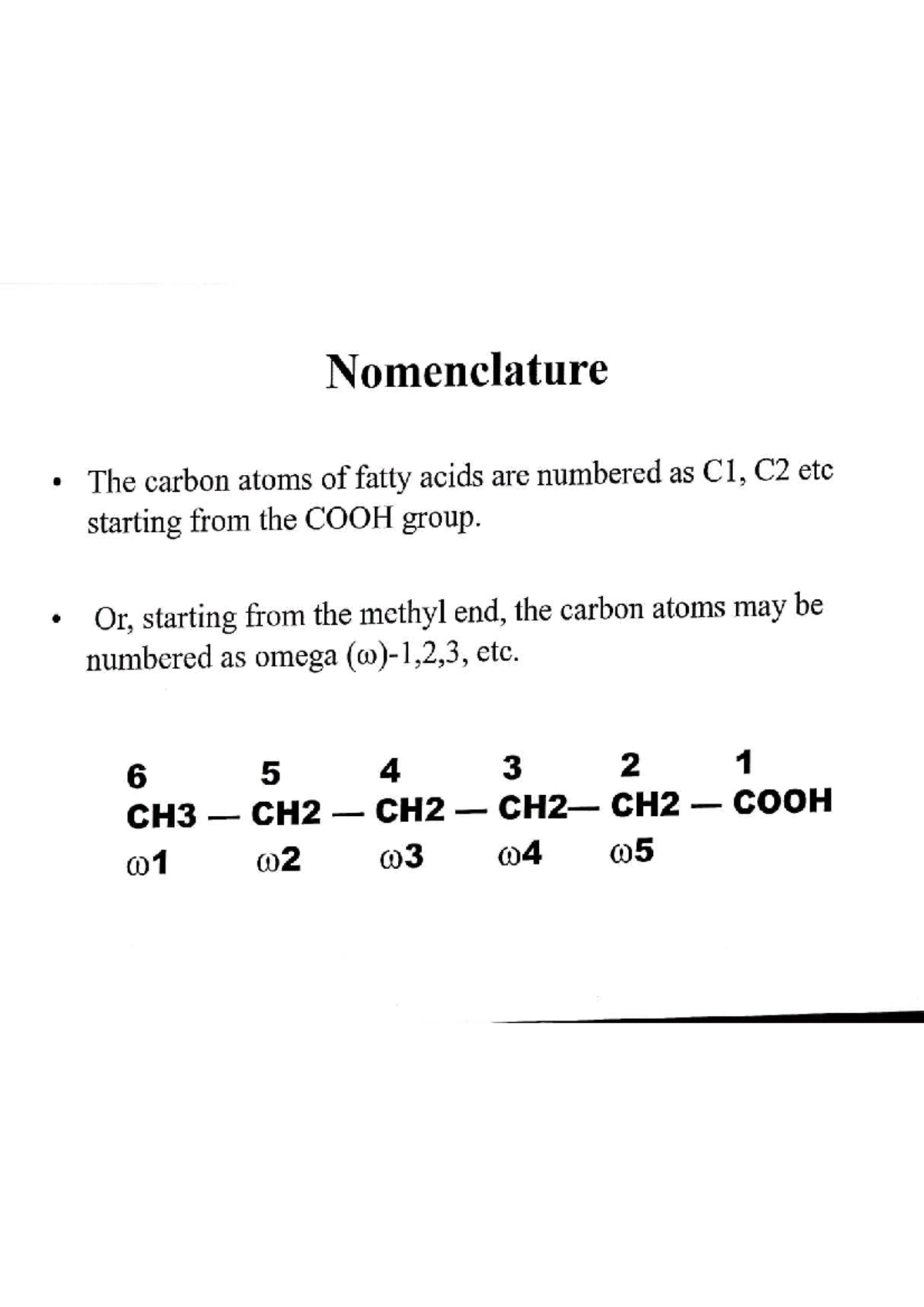Biochemistry - Fatty Acids Overview and Nomenclature - Studocu