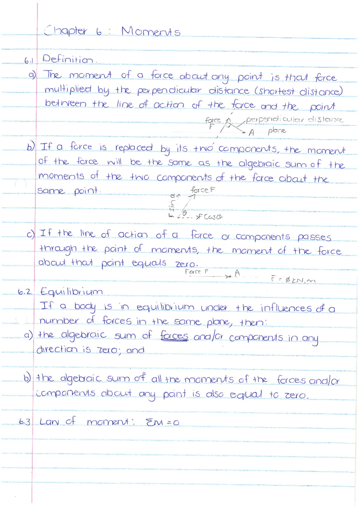 CAM11A Chapter 6: Moments and Equilibrium Principles Explained - Studocu