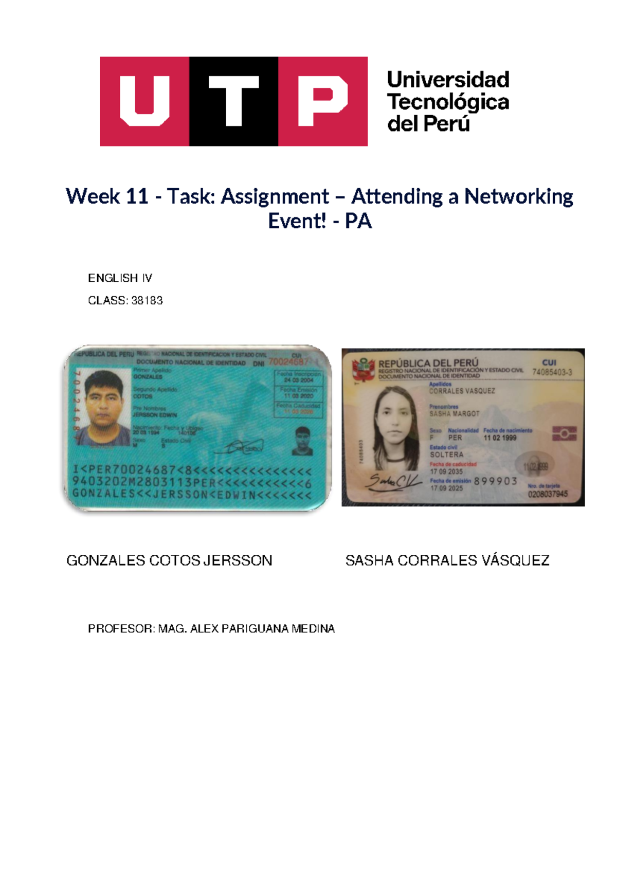 Week 11 Assignment: Networking Event Insights - PA ENGLISH IV 38183 ...