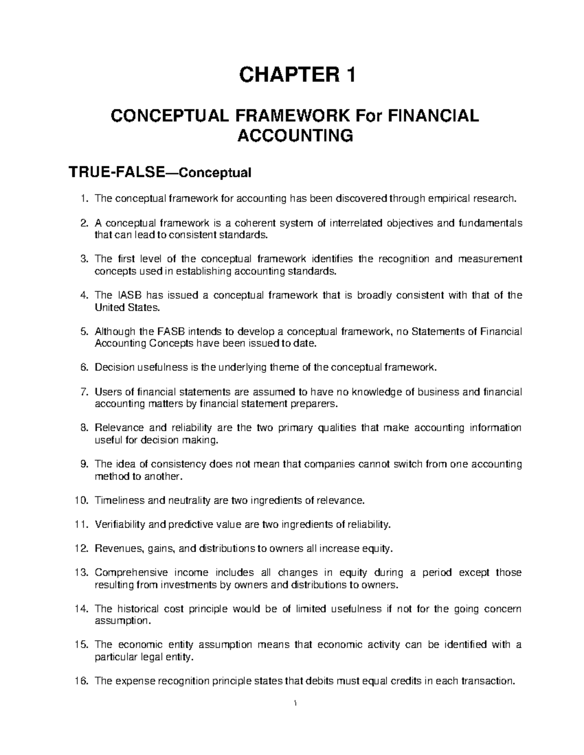 CHAPTER 1: CONCEPTUAL FRAMEWORK FOR FINANCIAL ACCOUNTING 1 - Studocu