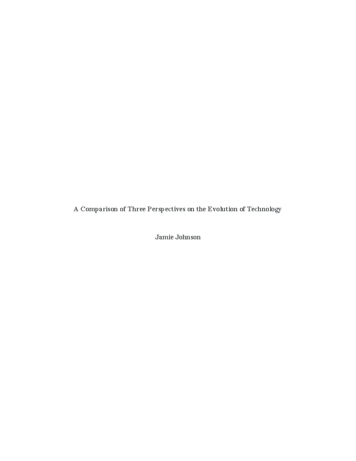 SO245: Comparing Perspectives on Technology Evolution Analysis - Studocu