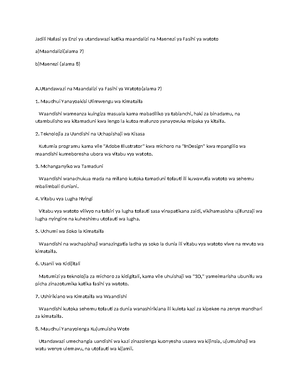 [Solved] andika insha kuhusu harusi uliyohudhuria - History of ...