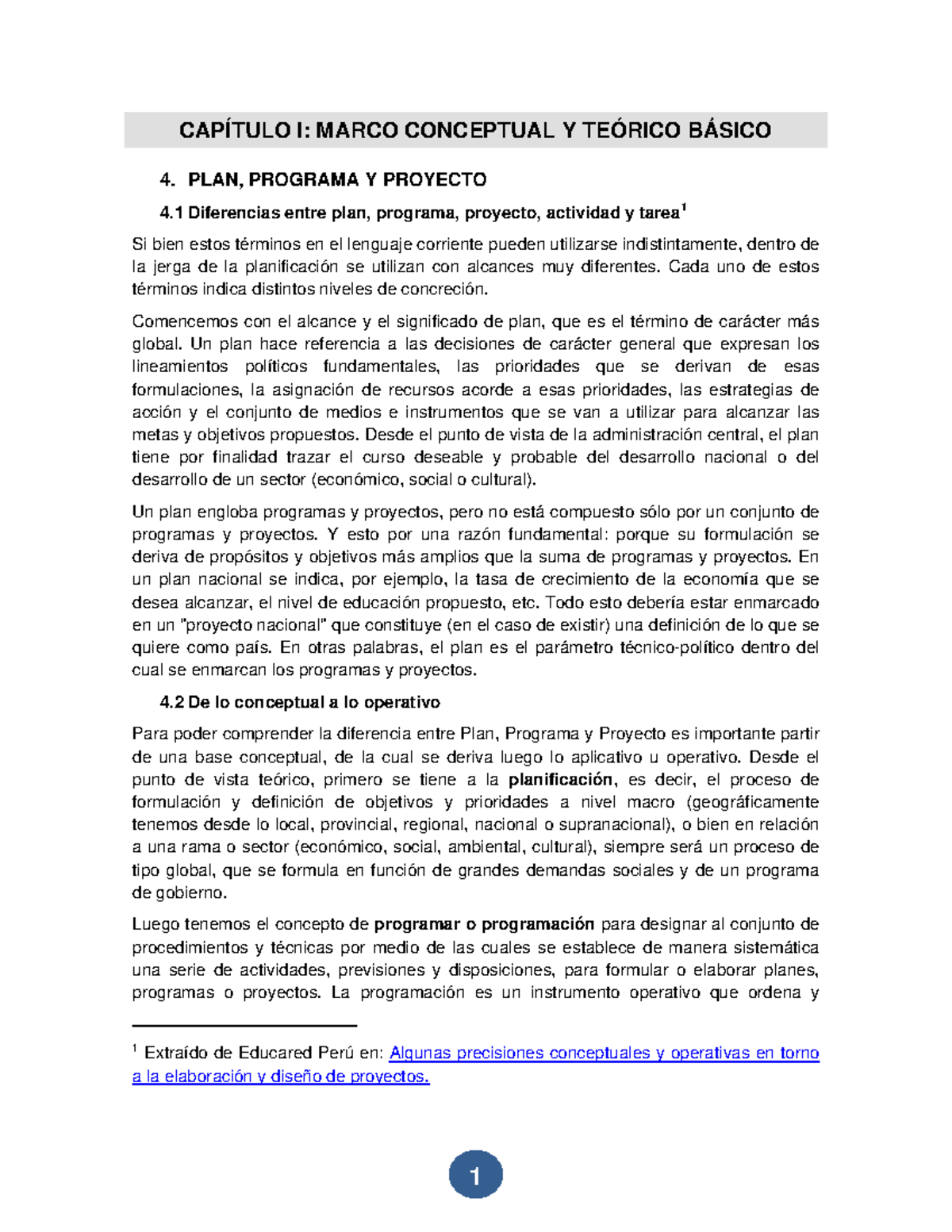 Texto Tema 4: Conceptos Clave sobre Planes, Programas y Proyectos - Studocu