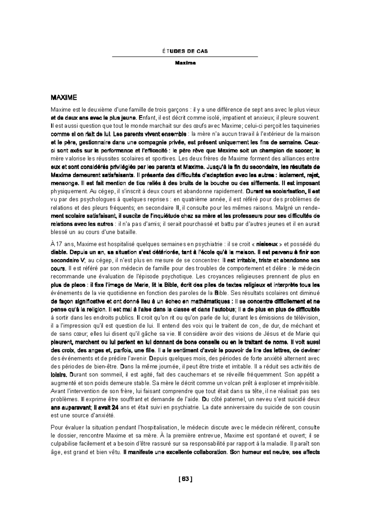 Analyse de Cas: Maxime - SAM 4350 - Studocu