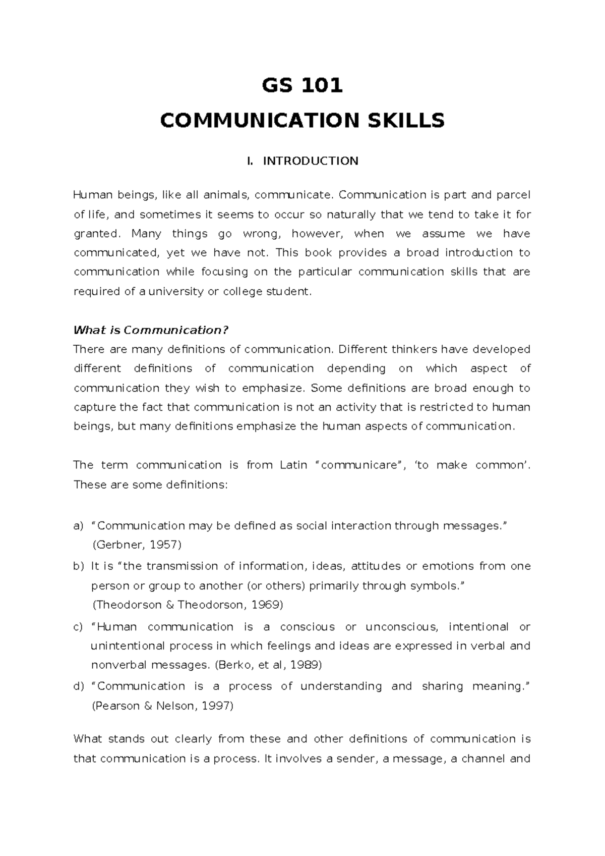 WEEK 1 2023 DEC - Detailed - GS 101 COMMUNICATION SKILLS I ...