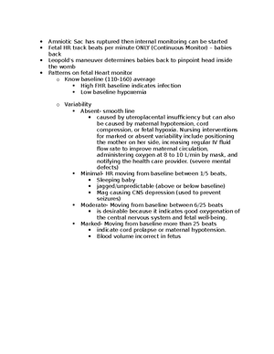 Bubble HE - Maternal Notes - BUBBLE HE Assessment Variations and ...