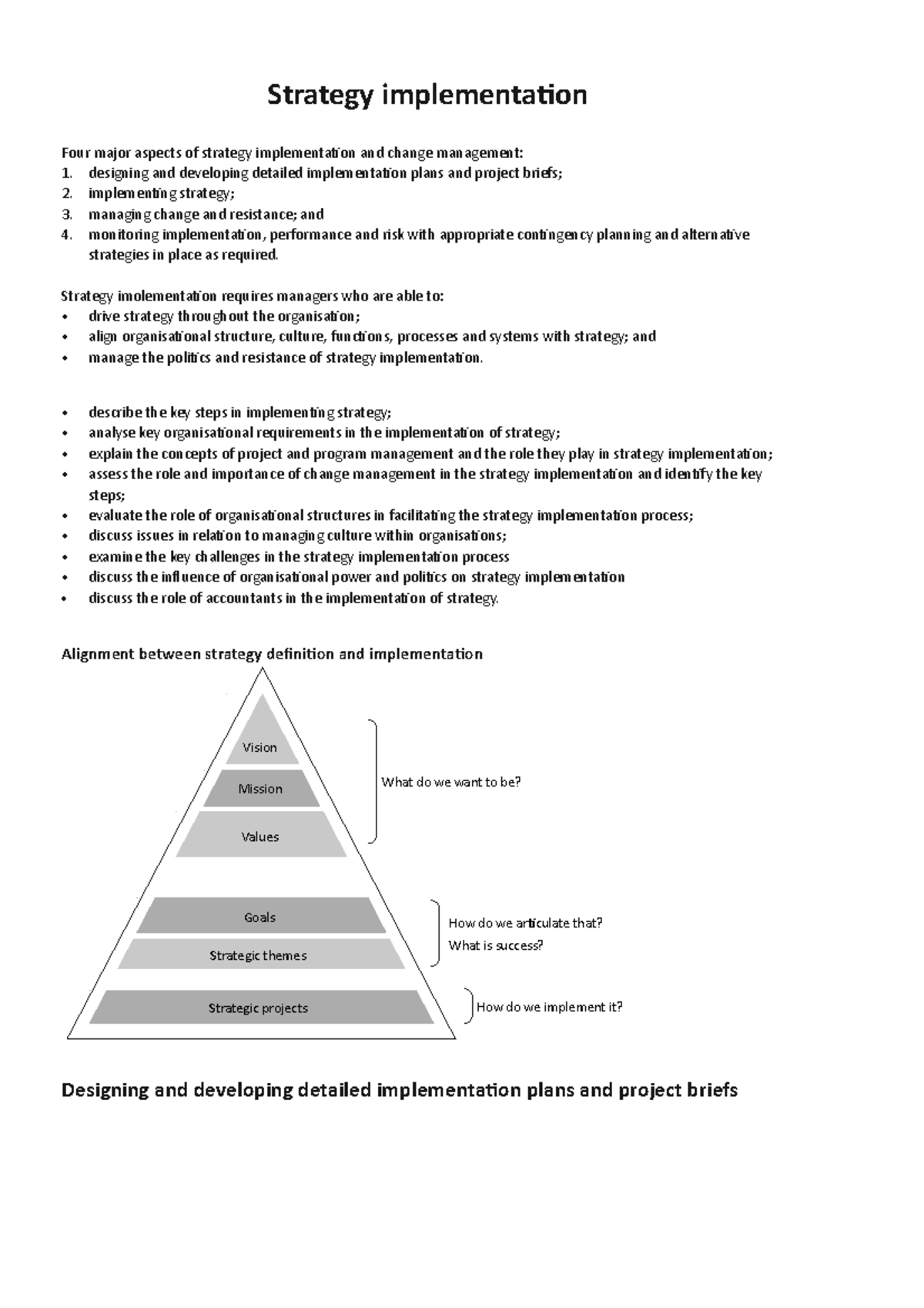 6. Strategy Implementation and Change Management (Module 6) - Studocu