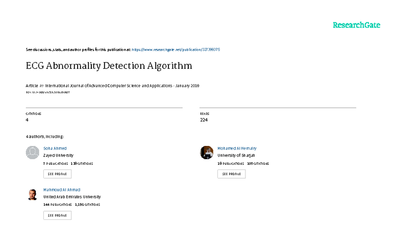27-ECG Abnormality Detection Algorithm: A Novel Approach to Cardiac ...
