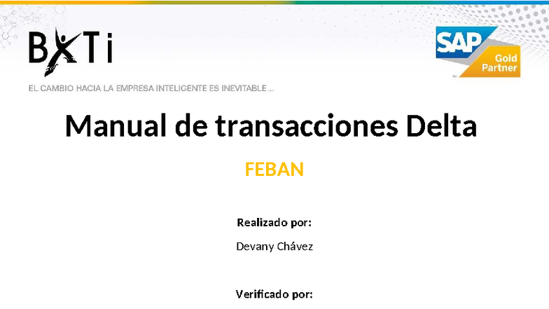Manual de Transacciones Delta FEBAN: Guía de Uso y Actualizaciones ...