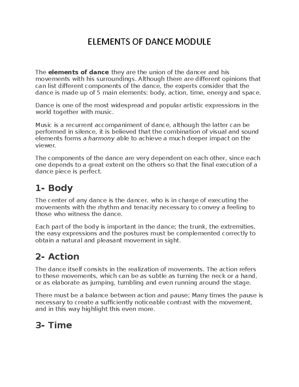 Elements of Dance: Understanding Body, Action, Time, Energy & Space ...