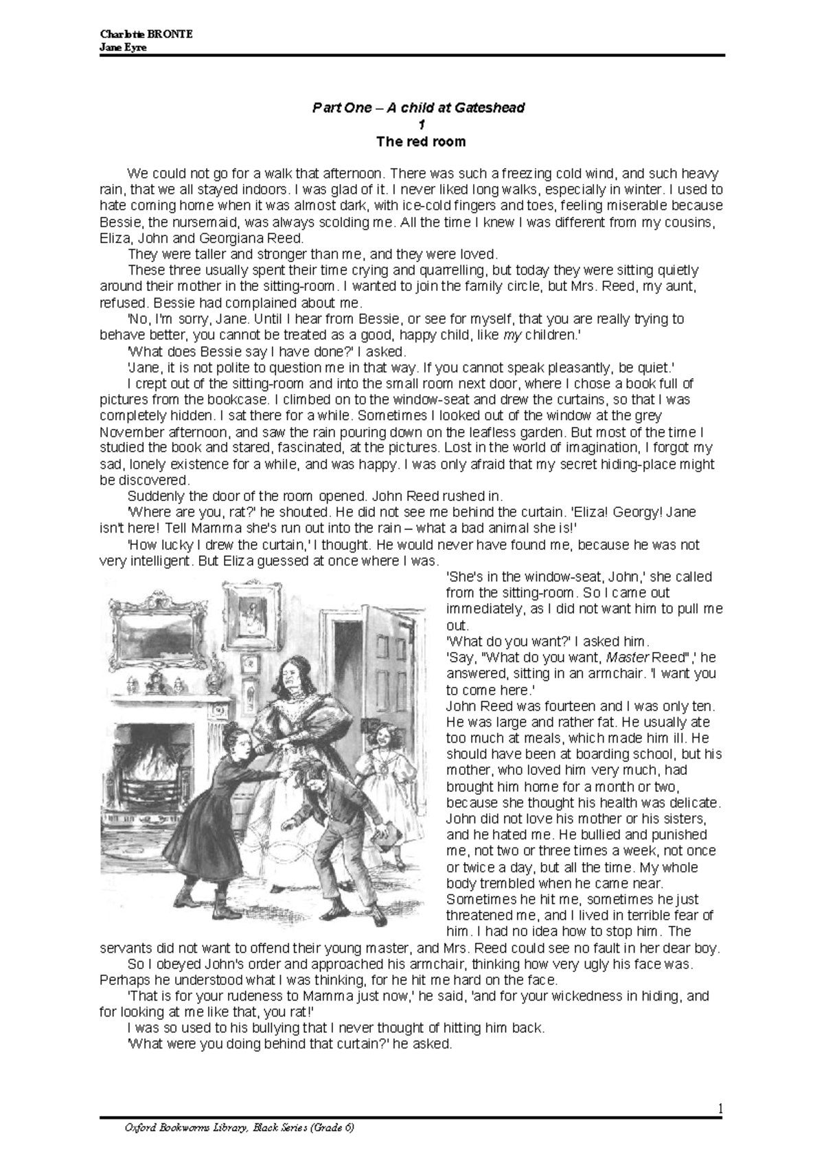 11th Grade Jane Eyre - Detailed Summary and Analysis of Part One - Studocu