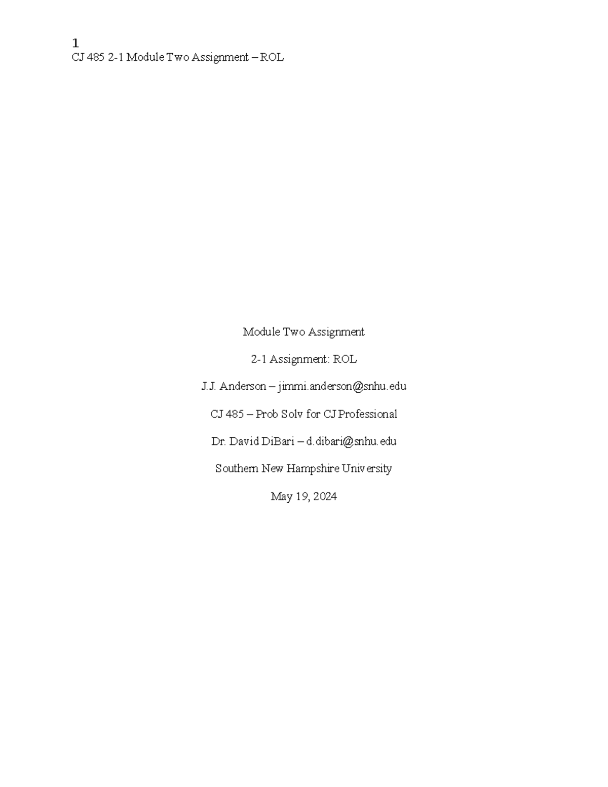 CJ 485 Module Two Assignment 2-1: Analyzing Wrongful Convictions - Studocu