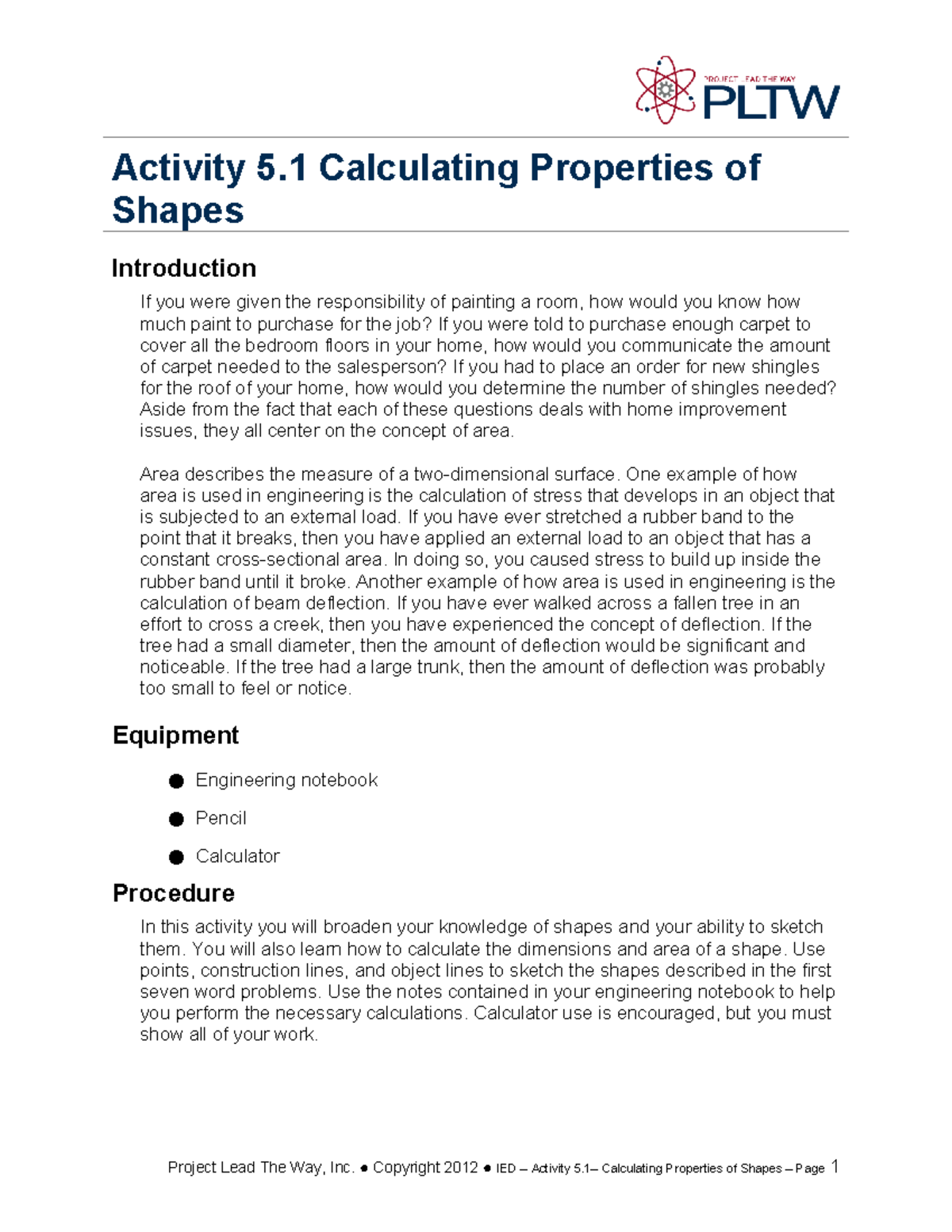 A5 1 Lesson on Calculating Area of Various Shapes - Studocu