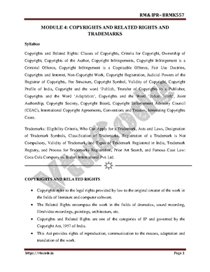 @vtucode - Notes - MODULE 3: INTELLECTUAL PROPERTY RIGHTS, PATENTS AND ...