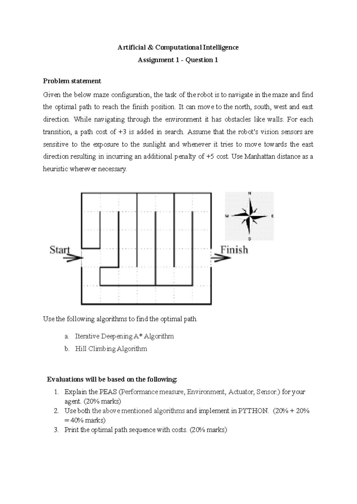 Maze Agent Assignment - Artificial & Computational Intelligence ...