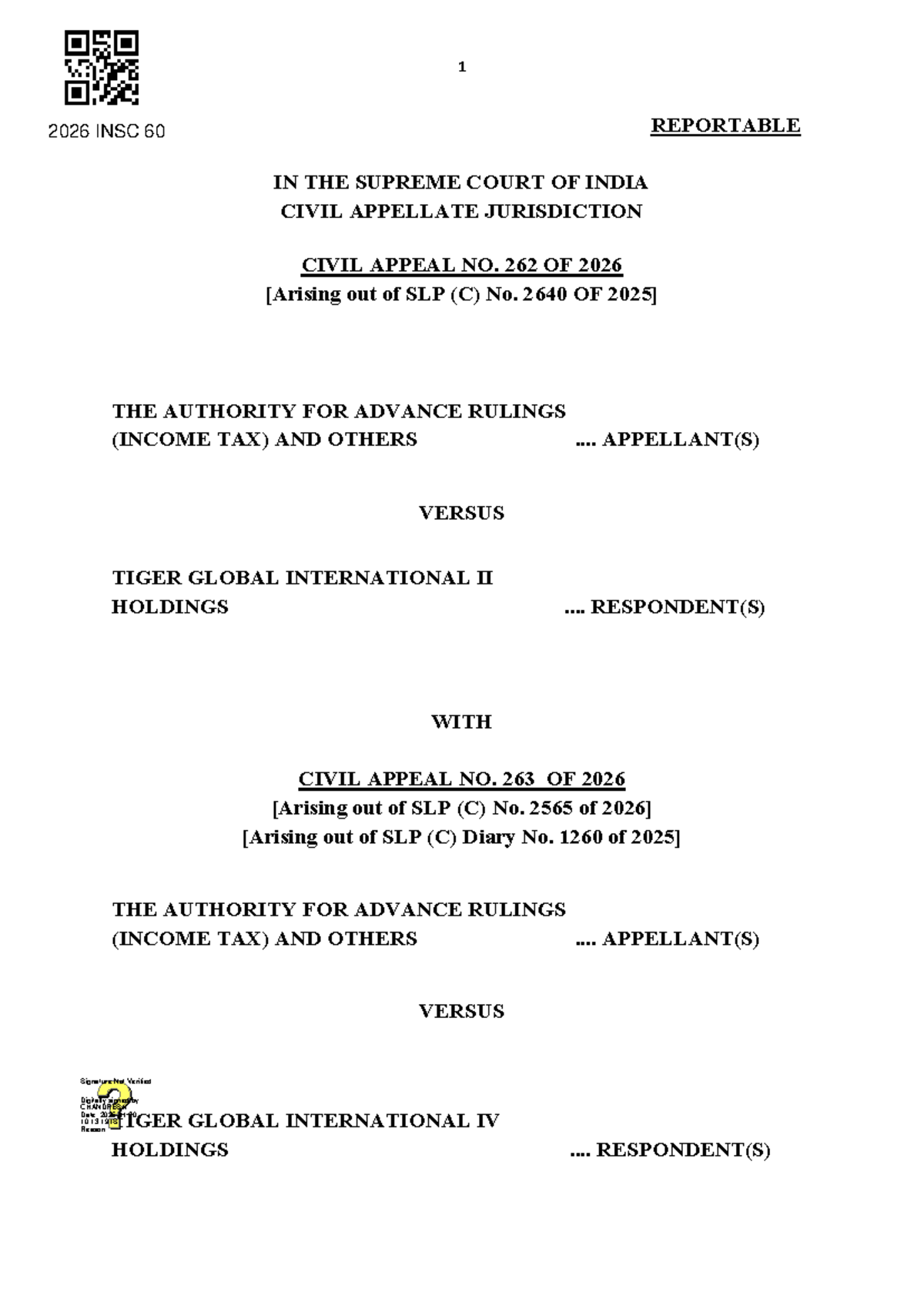Civil Appeal Analysis: AAR vs. Tiger Global Holdings (2026) - Studocu
