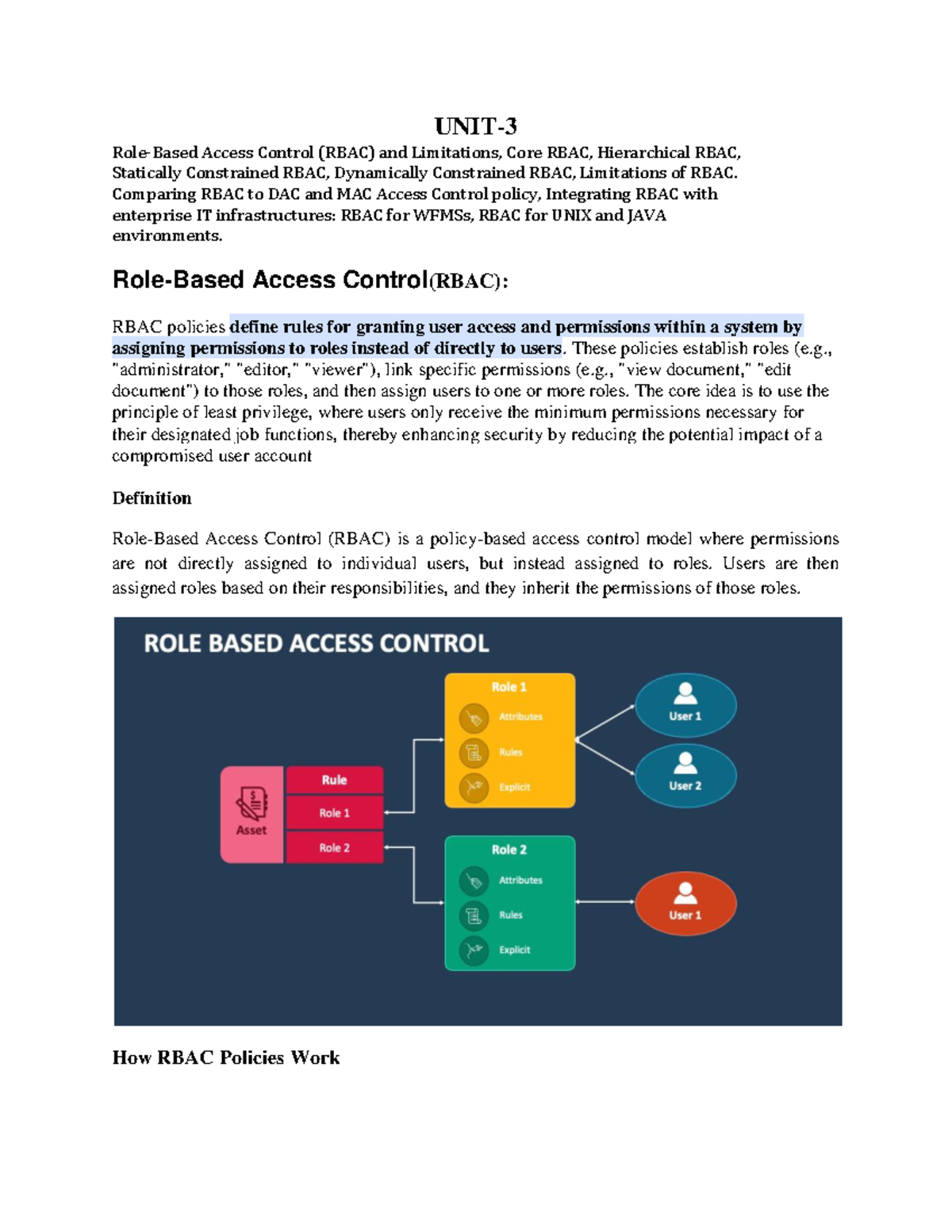UNIT 3 - Database Security & Access Control: RBAC Overview and ...
