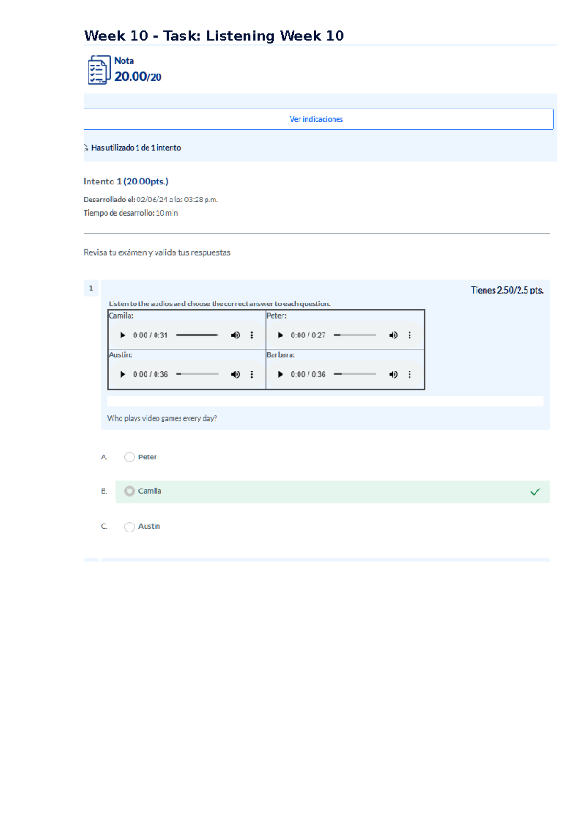 Week 10 - Listening Task: Audio Comprehension Exercises - Studocu