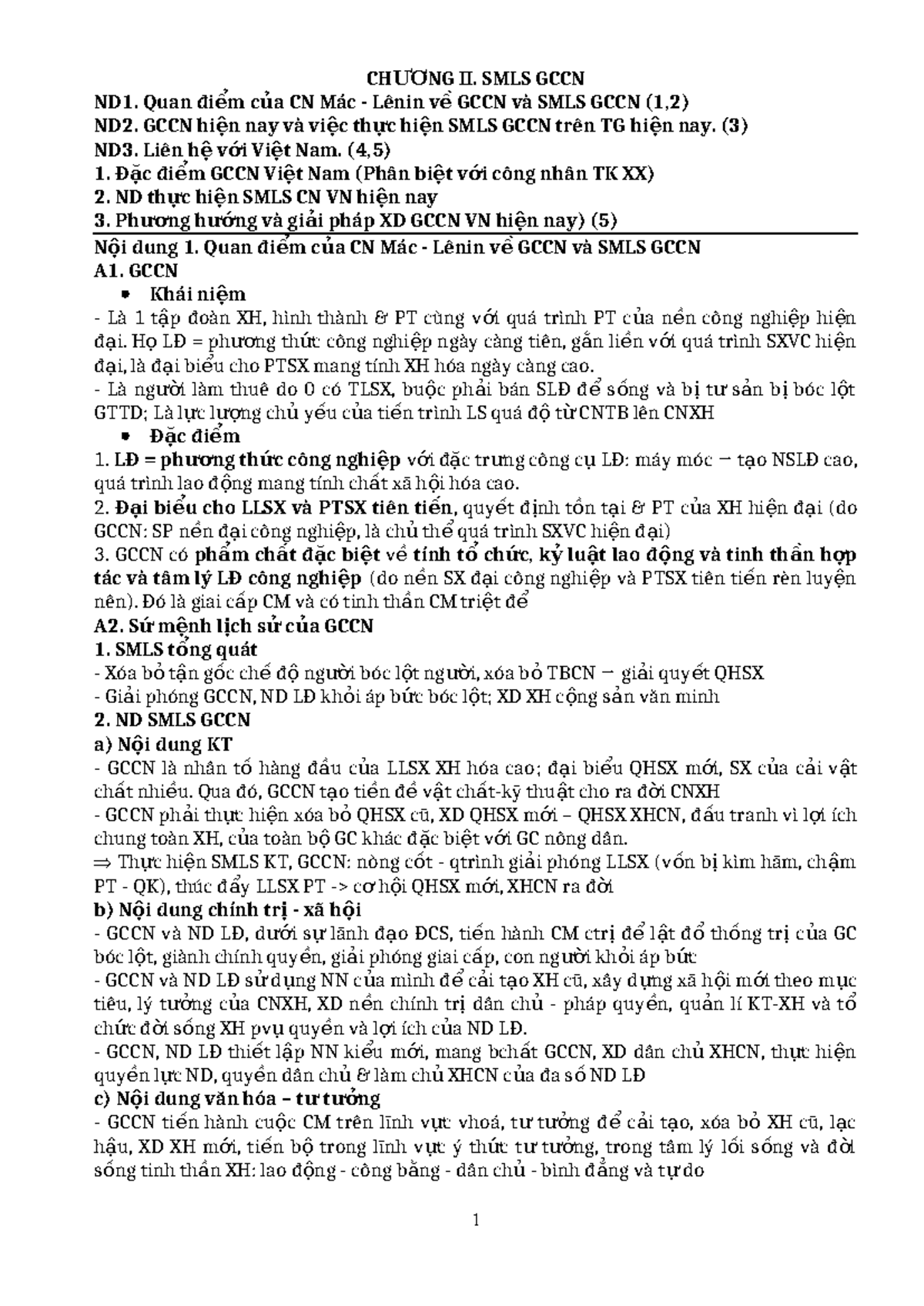 CHƯƠNG II (CK) - Đề Cương Cuối Kỳ Về Quan Điểm CN Mác Lênin - Studocu