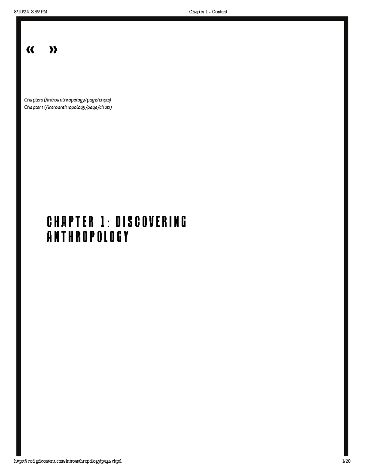 ANTH 101: Chapter 1 - Discovering Anthropology Overview and Key ...