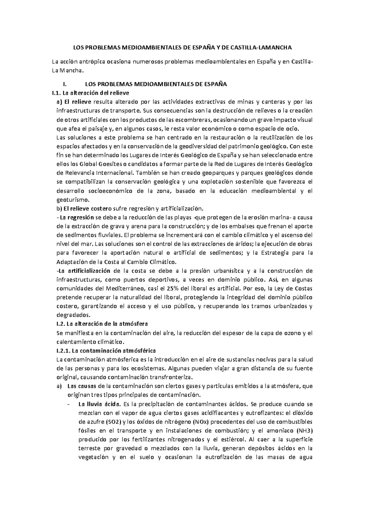Problemas Medioambientales en España y Castilla-La Mancha: Análisis ...
