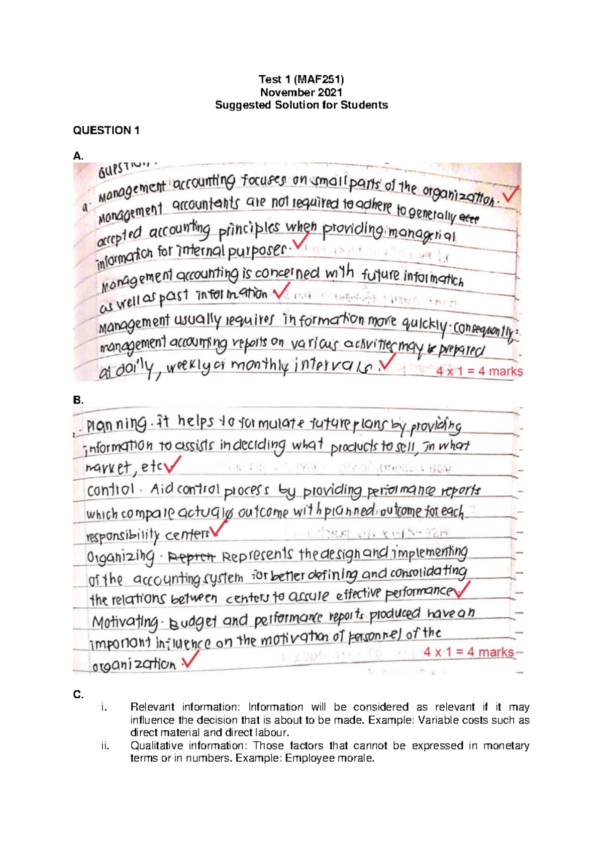 [ MAF251 ] CT 1 SS for student Nov2021 - Test 1 (MAF251) November 2021 ...
