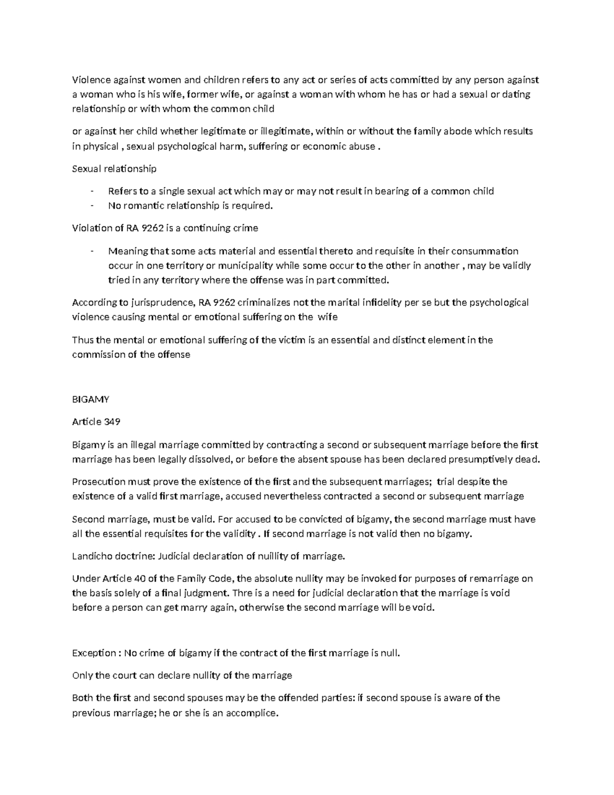Legal Framework on Violence Against Women and Children: RA 9262 & RA ...