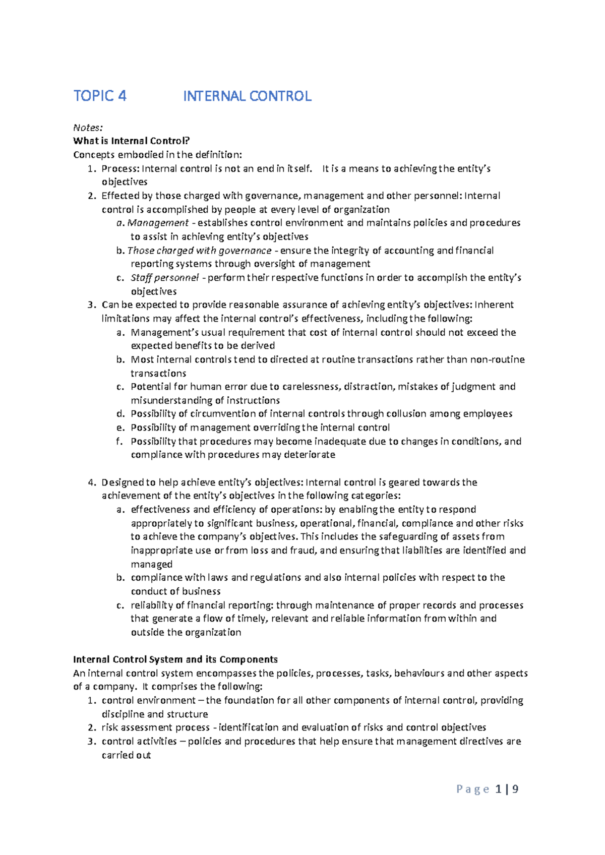 4. Internal Control: Concepts, Components, and Effectiveness Insights ...
