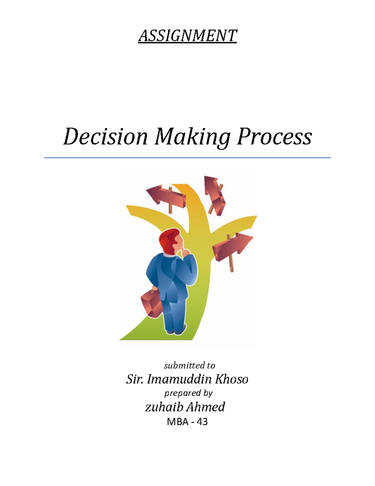 MBA-43 Assignment: Decision Making Process Explained - Studocu