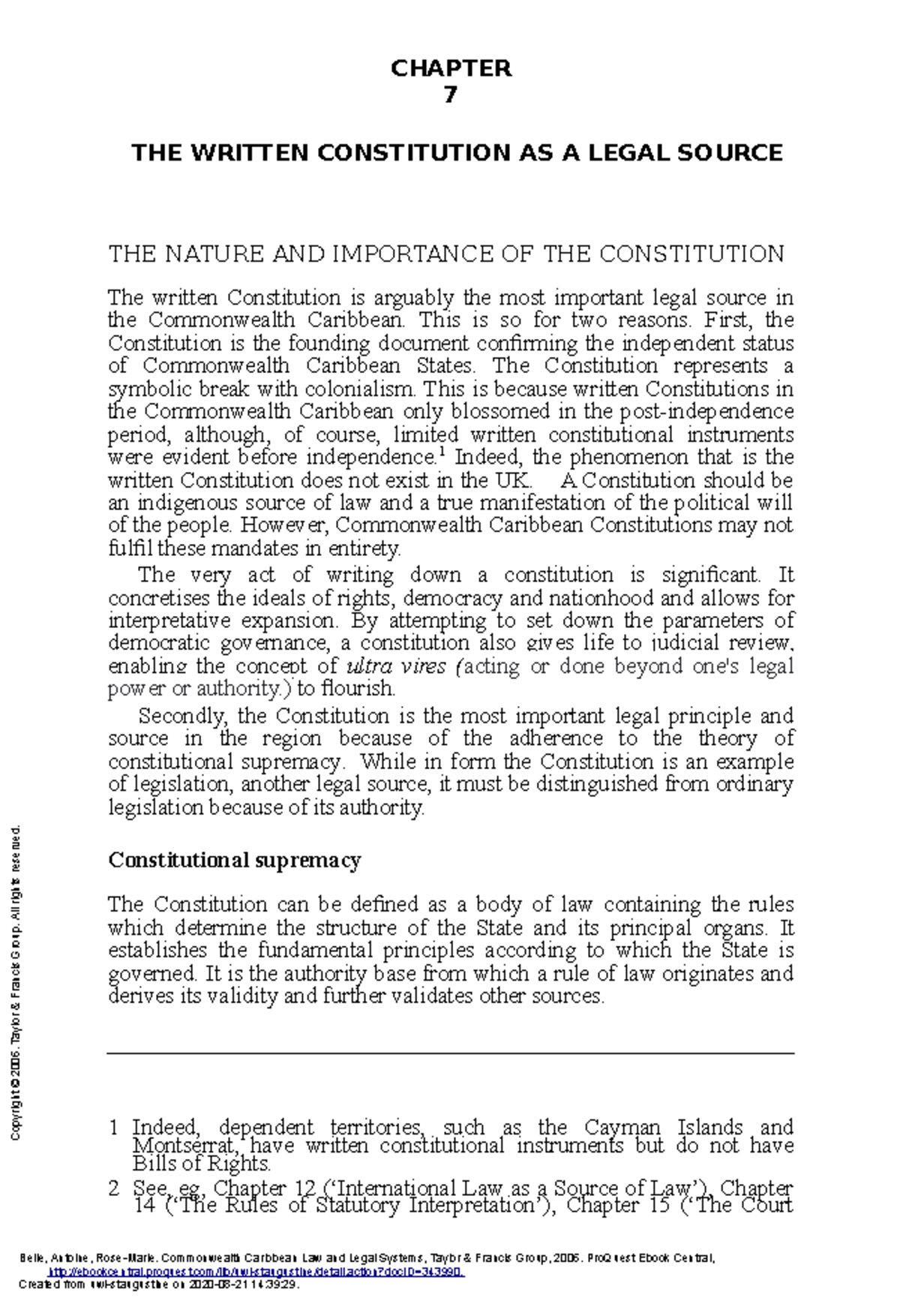 Chapter 7: The Written Constitution as a Legal Source (CCL 206) - Studocu