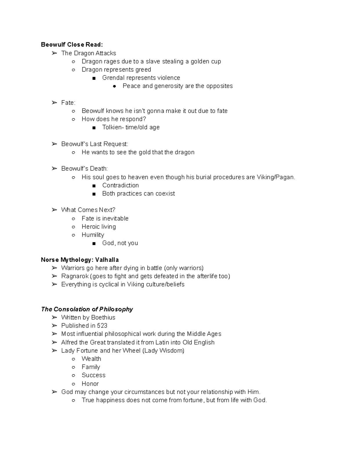 English 203 Beowulf Part 2: Themes of Fate, Death, and Greed - Studocu