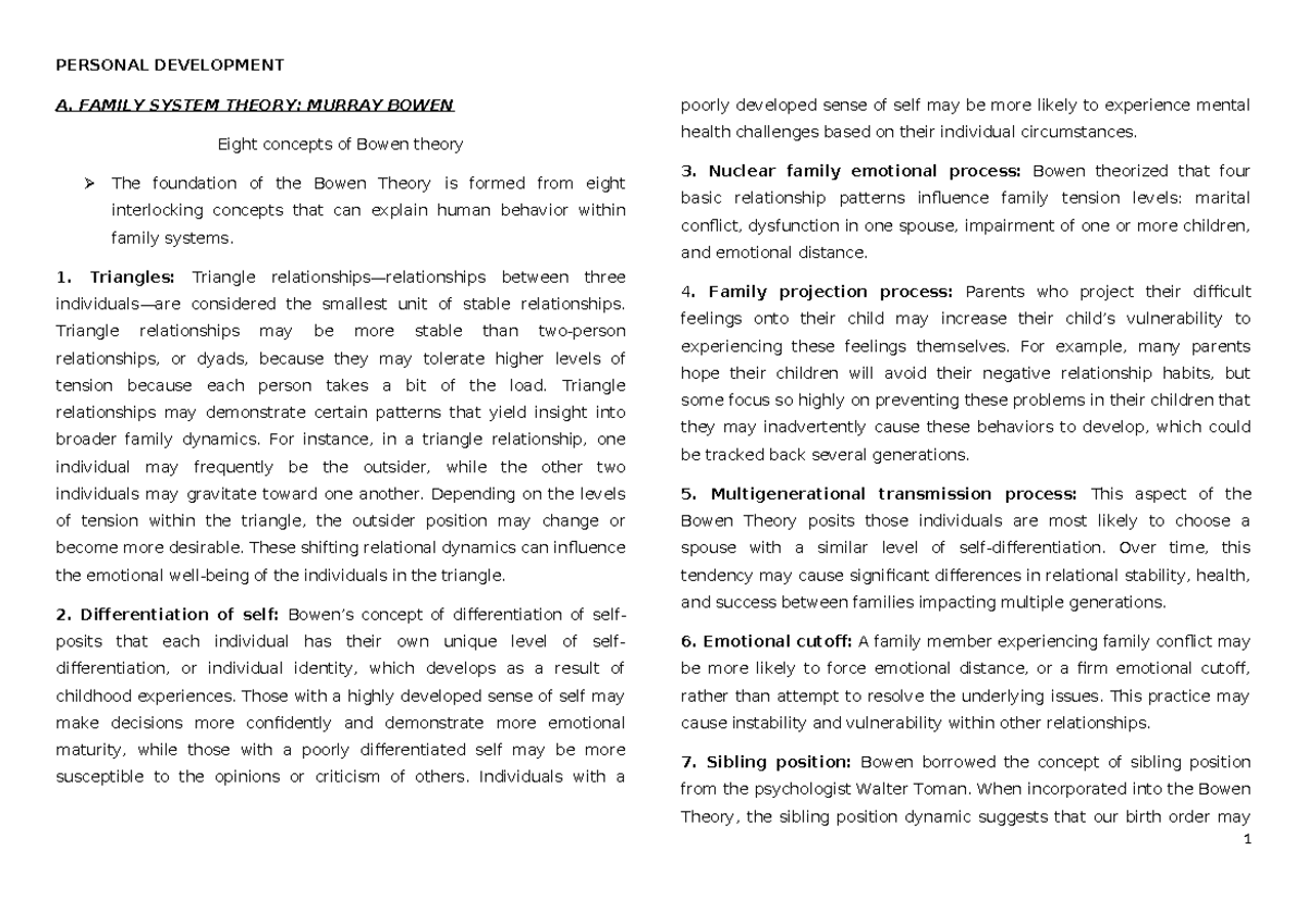 Perdev Lecture - Persobnal Development lectue notes to understand and ...