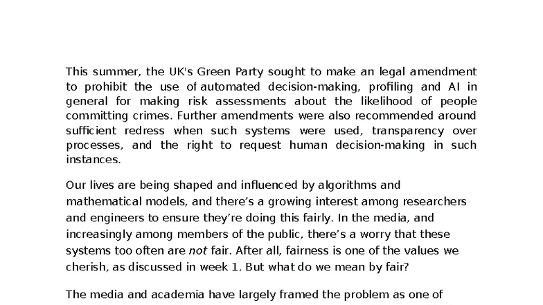 AI and Algorithmic Bias: Understanding Fairness in Risk Assessment ...