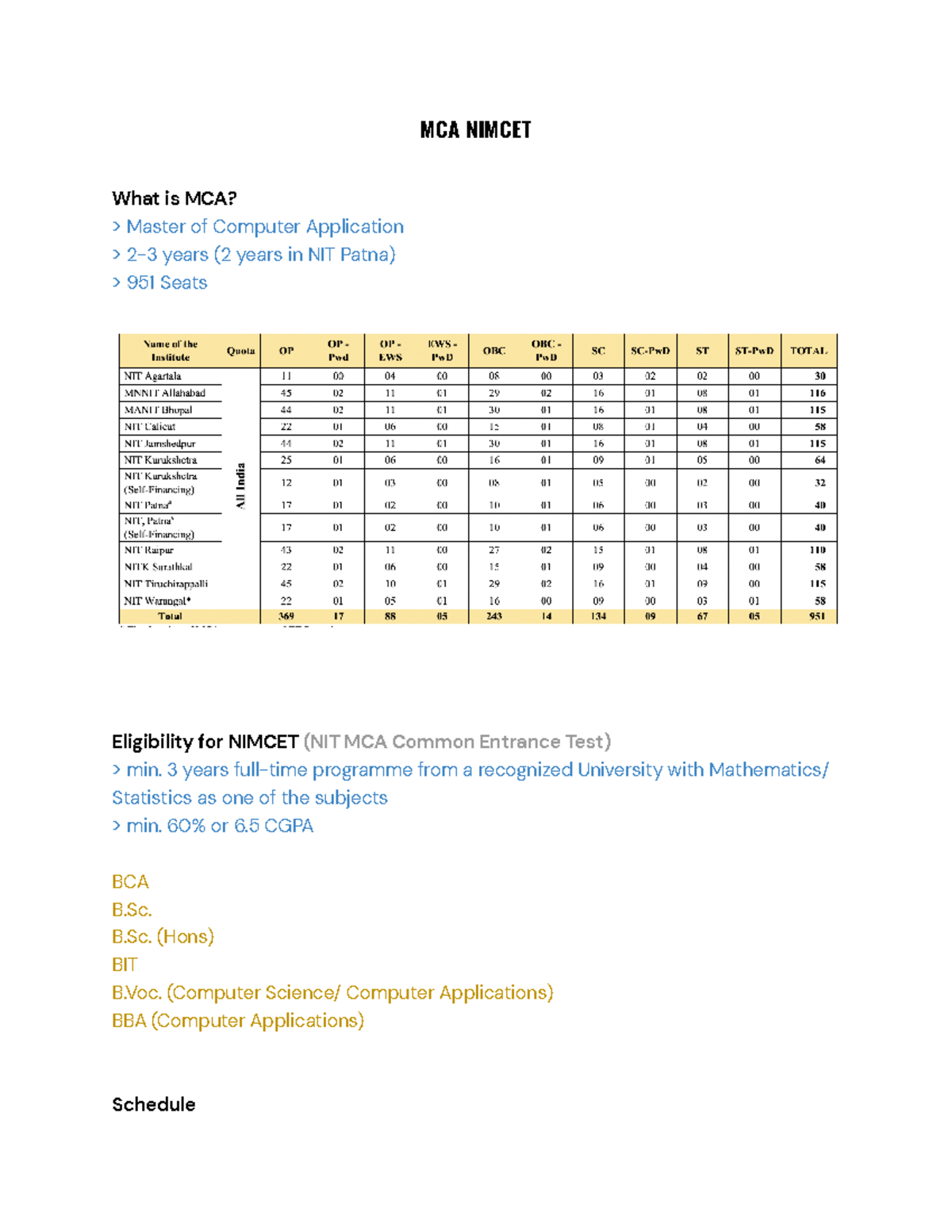 MCA NIMCET 2023: Comprehensive Exam Notes & Guidelines - Studocu