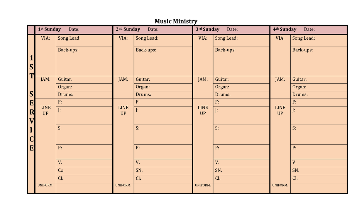 PDF Music Ministry Bulletin - Music Ministry 1 st Sunday Date: 2 nd ...