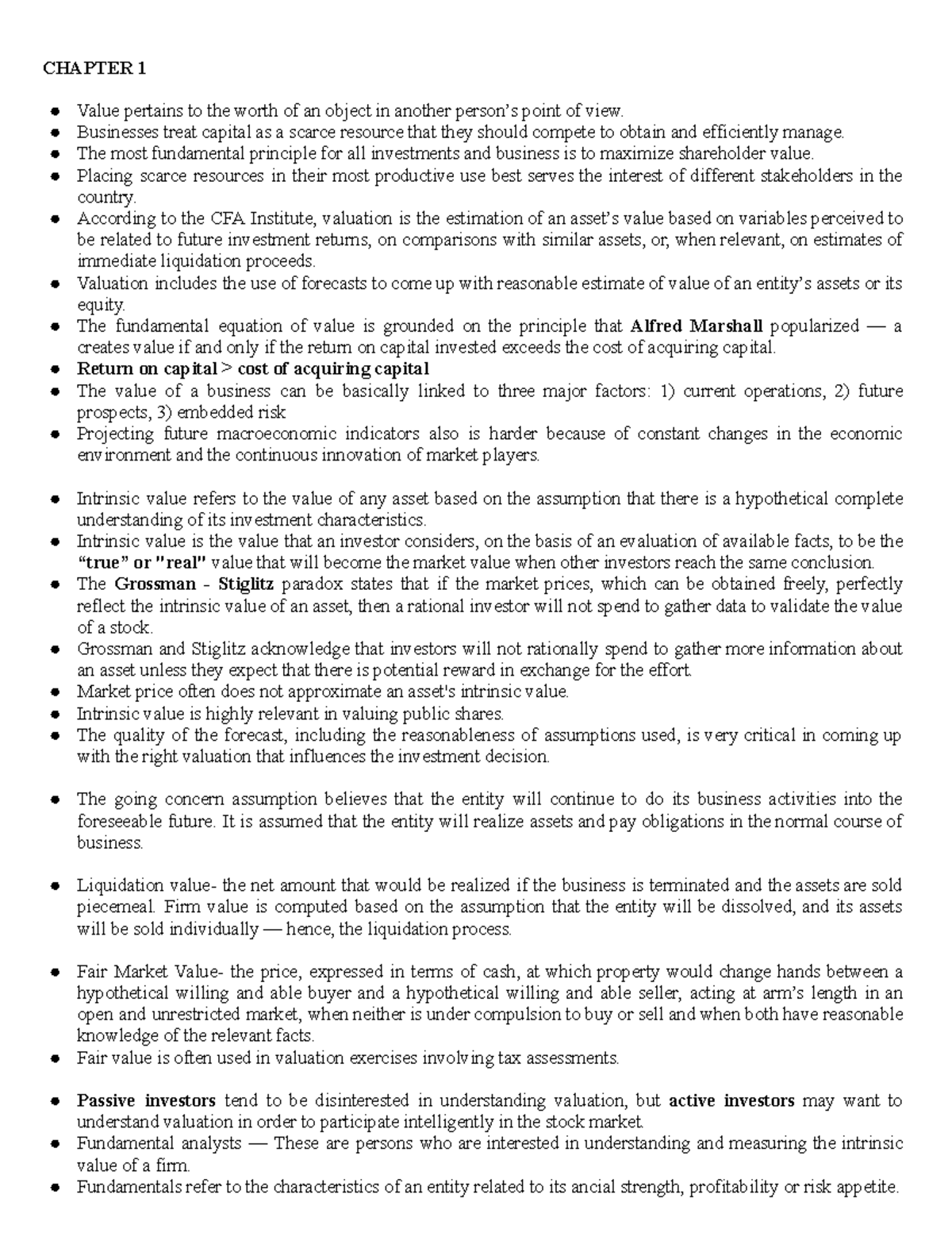 CHAPTER 1: Understanding Value and Valuation in Business Finance - Studocu
