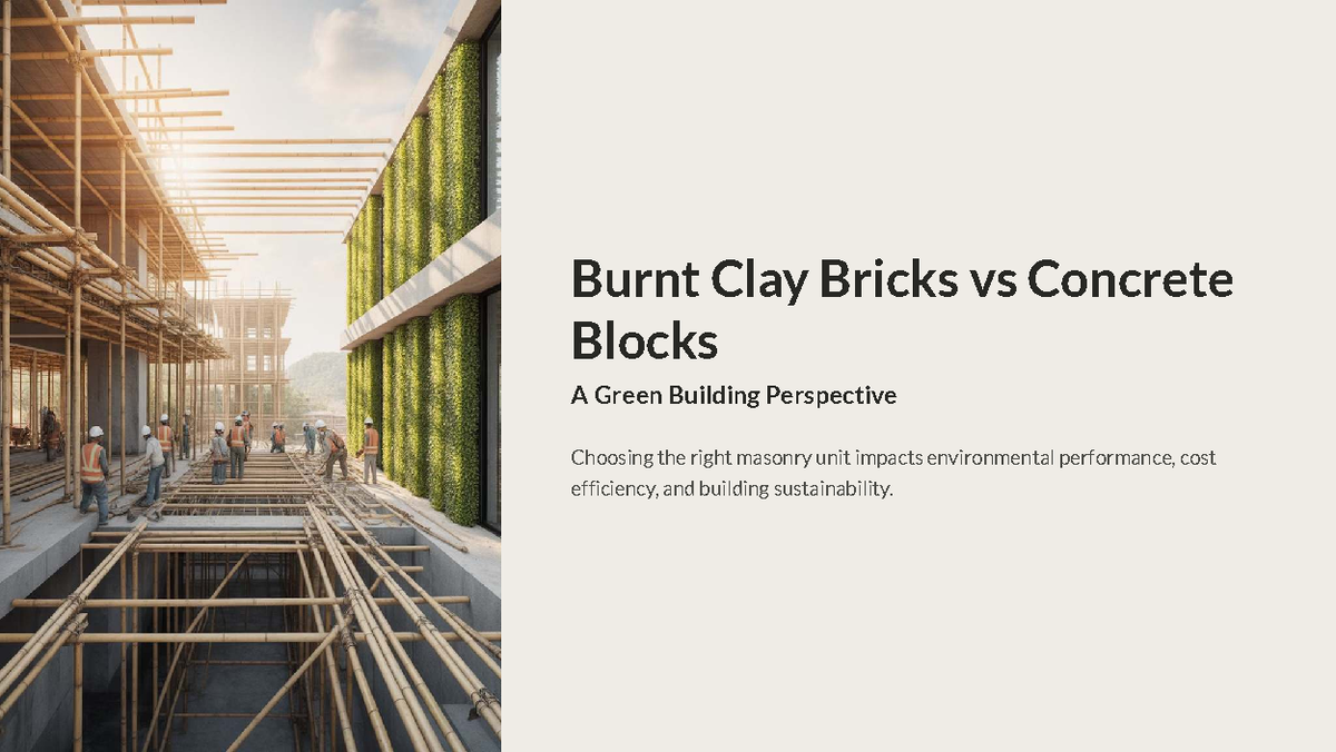 Burnt Clay Bricks vs Concrete Blocks: A Green Building Analysis - Studocu