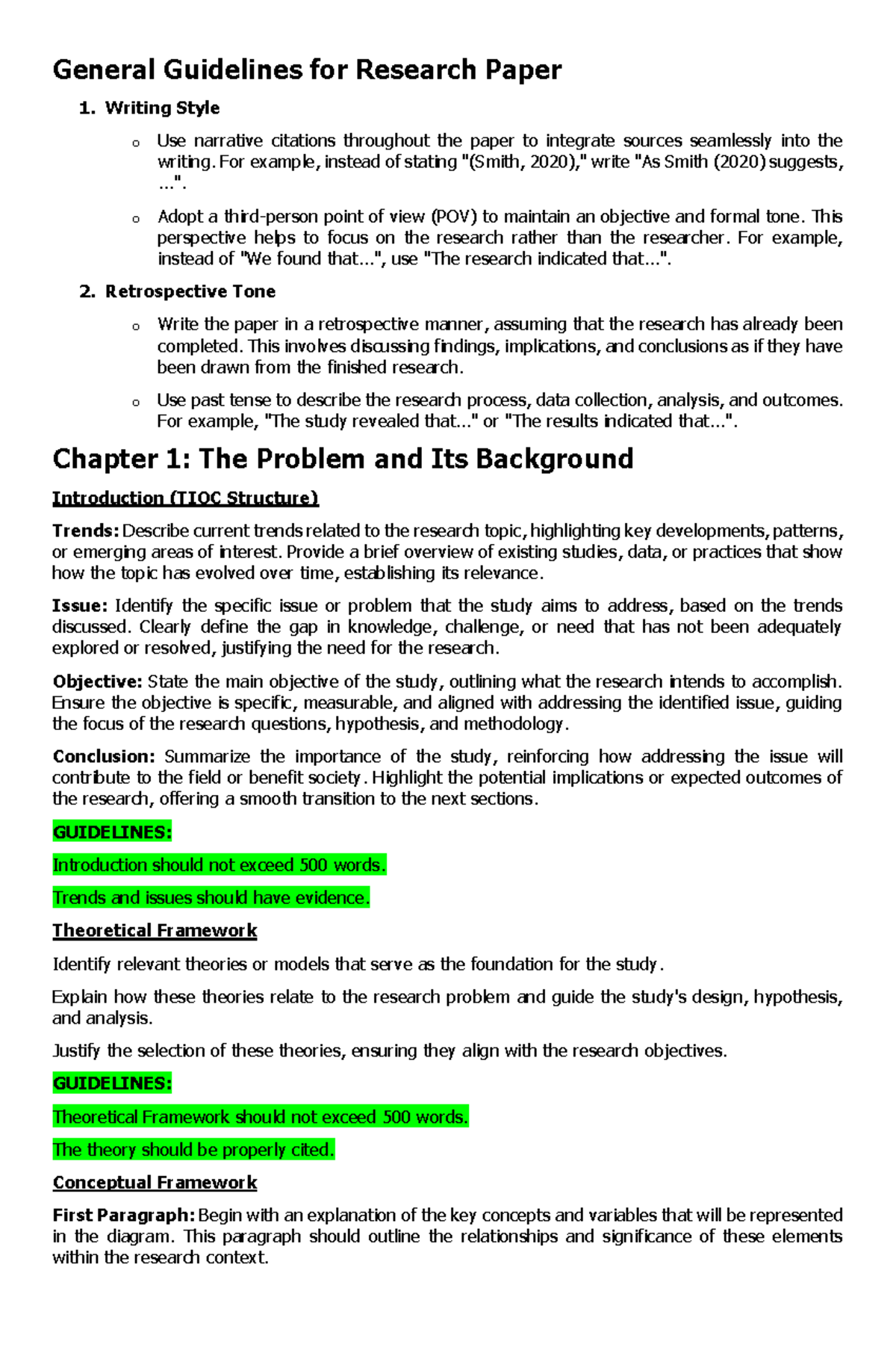 Chapter 1 Guidelines for Research Paper Development - Studocu