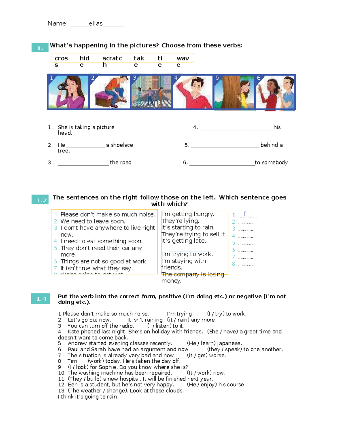 7°-Grammar Review: Skills Practice and Verb Forms - Studocu