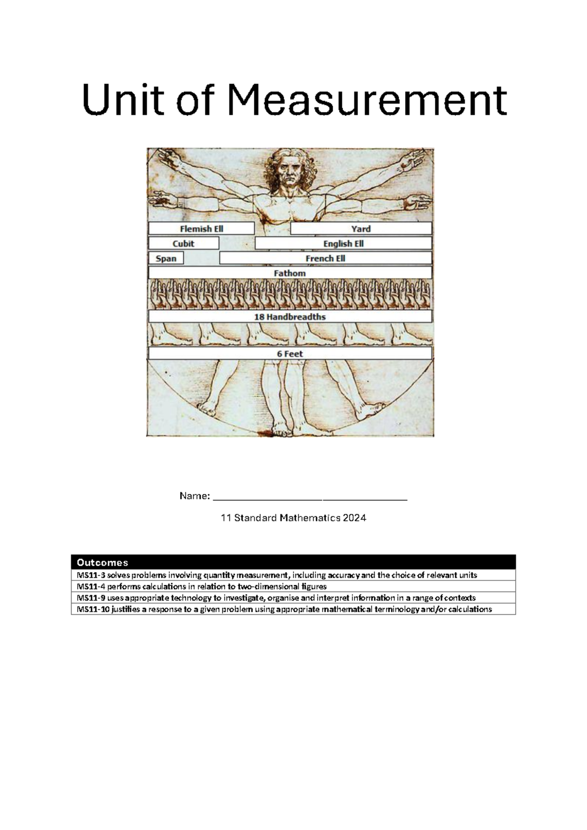 Unit of Measurement: 11 Standard Mathematics 2024 Study Guide - Studocu