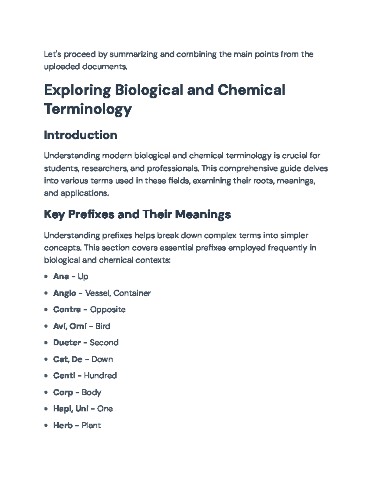 Comprehensive Guide to Biological & Chemical Terms (BioChem 101) - Studocu