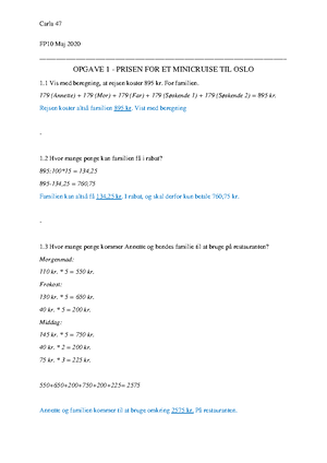 Problemregning maj 21 - karakter: 12 - OPGAVE 1 I SVØMMEHALLEN - Studocu