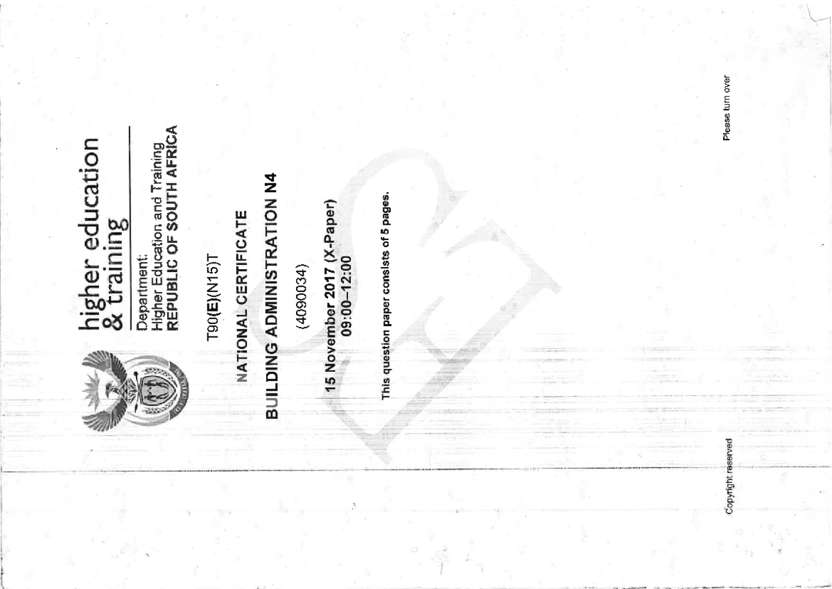 BA Guide N4 - Comprehensive Overview of Building Administration - Studocu